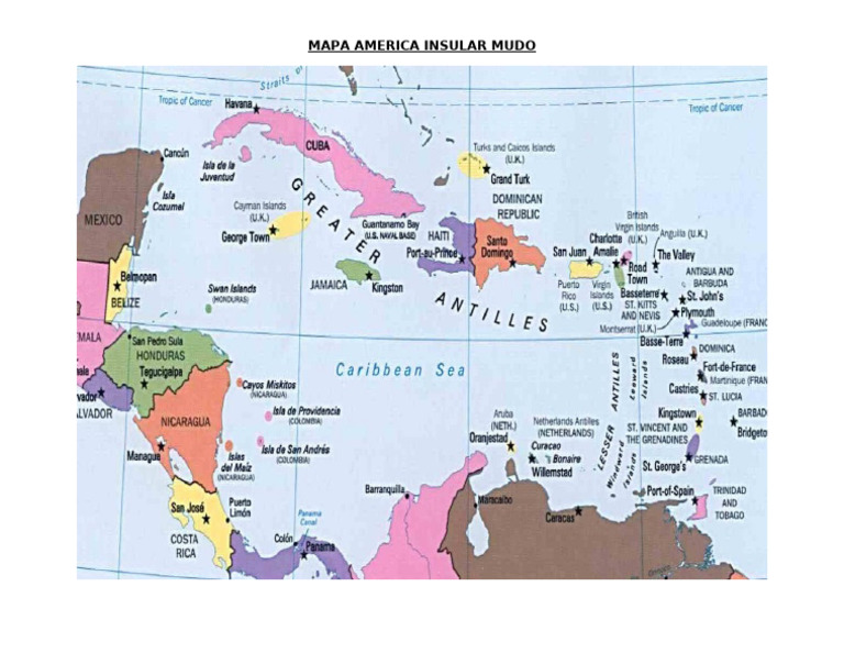 Mapa America Insular Mudo | PDF