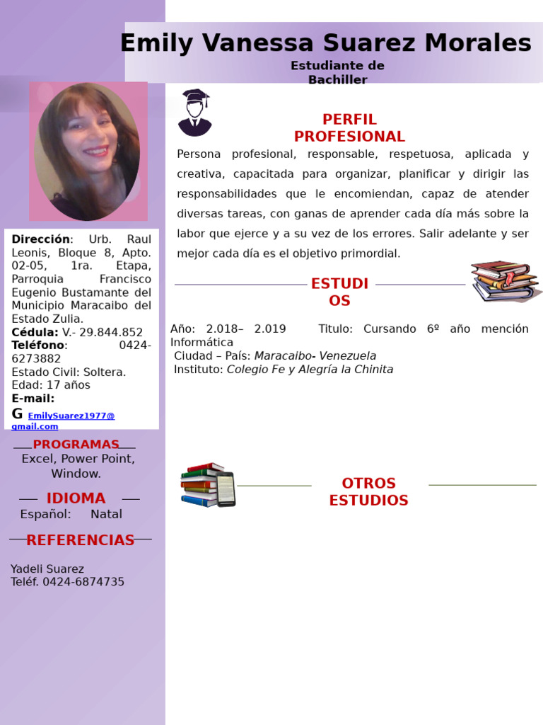 Perfil Profesional de Emily Suarez | PDF