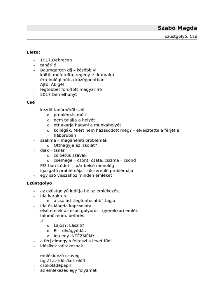 Szabó Magda | PDF