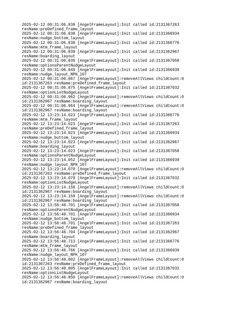 AngelFrameLayout Init Log | PDF