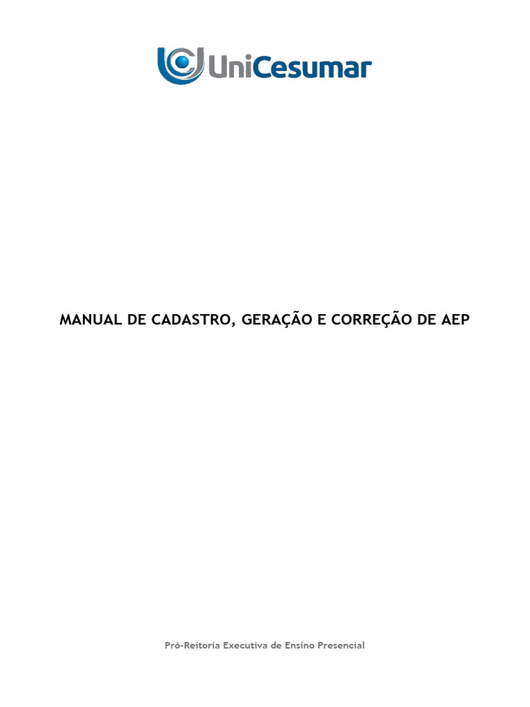 Manual de Cadastro de AEP Unicesumar | PDF | Informática