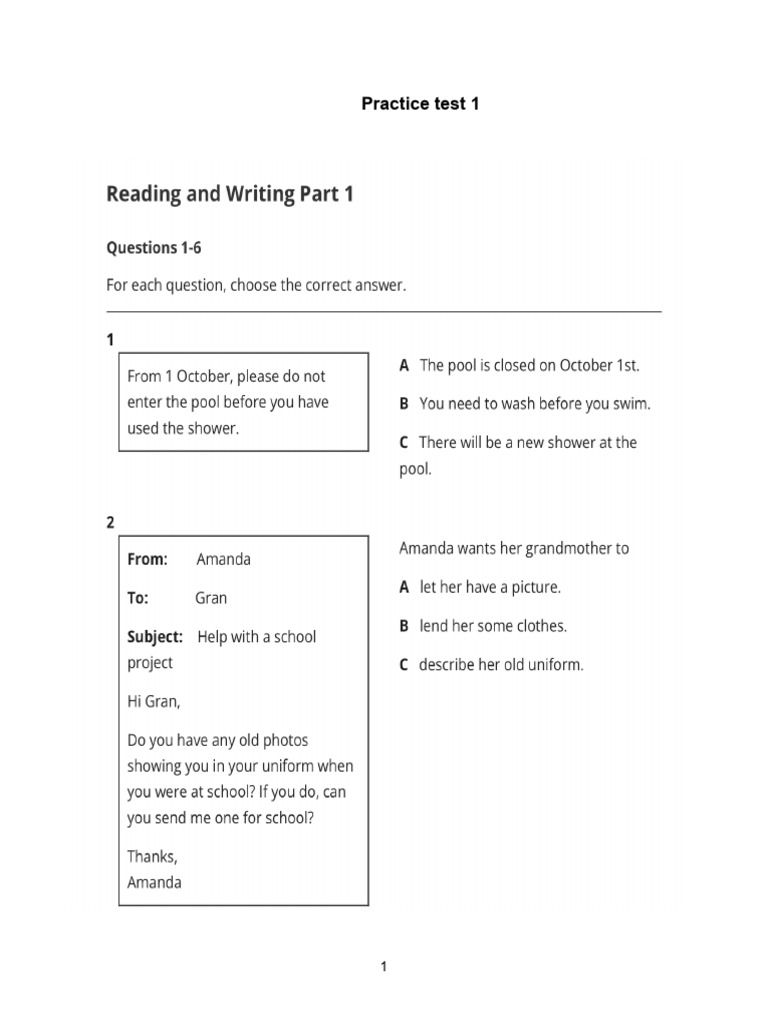 Practice Test 1 | PDF