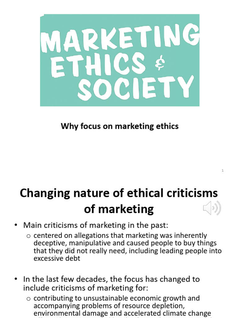 Why Focus On Marketing Ethics | PDF | Sustainability | Marketing