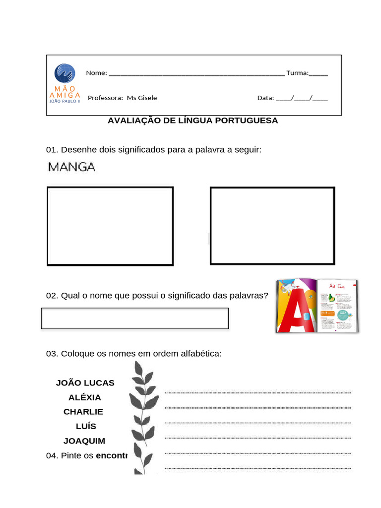 Prova de Português - Adaptada | PDF