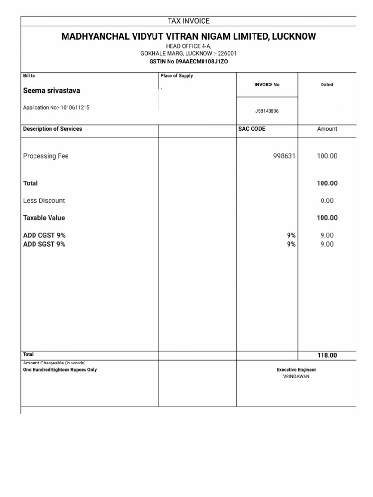 Electricity Registration Saryu-5 | PDF