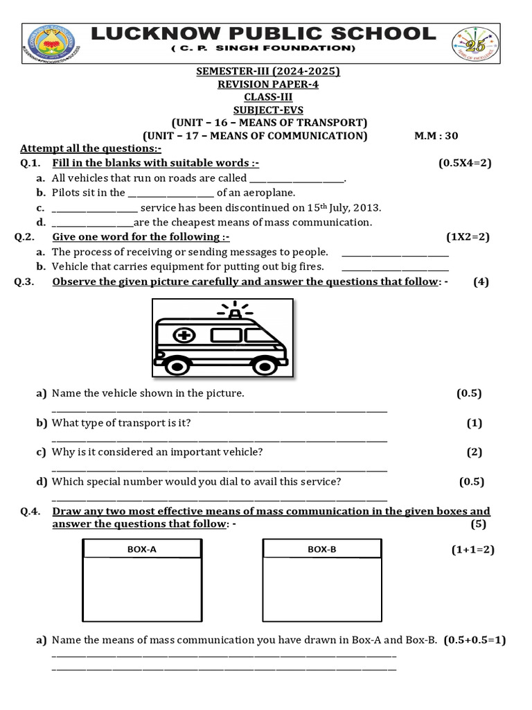III EVS Revision Paper 4 | PDF | Communication | Service Industries