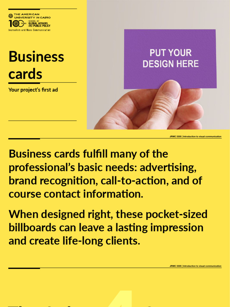 305 - Lecture 08 - Business Cards | PDF | Marketing | Human Communication