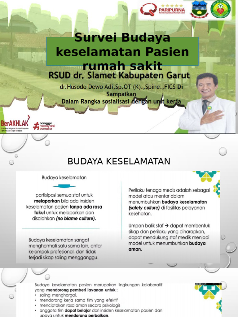 Sosialisasi Survey Budaya Keselamatan Pasien Rsud DR Slamet | PDF