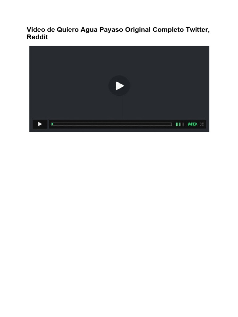 Video de Quiero Agua Payaso Original Completo Twitter, Reddit | PDF