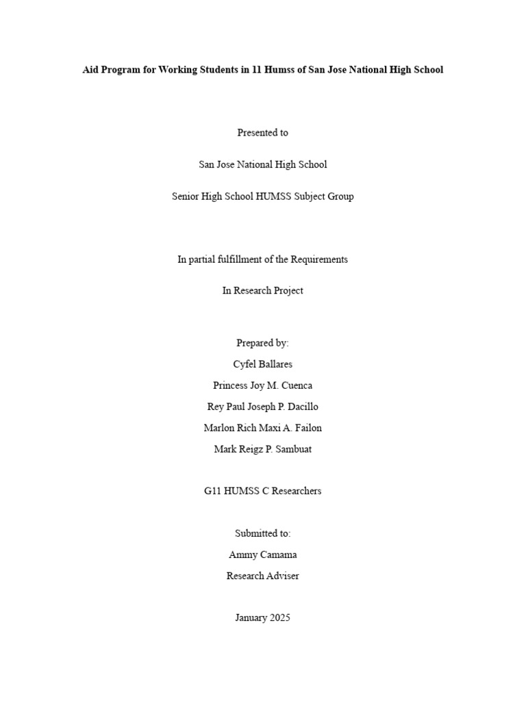 G-5-PR1-HUMSS-C | PDF | Schools | Employment