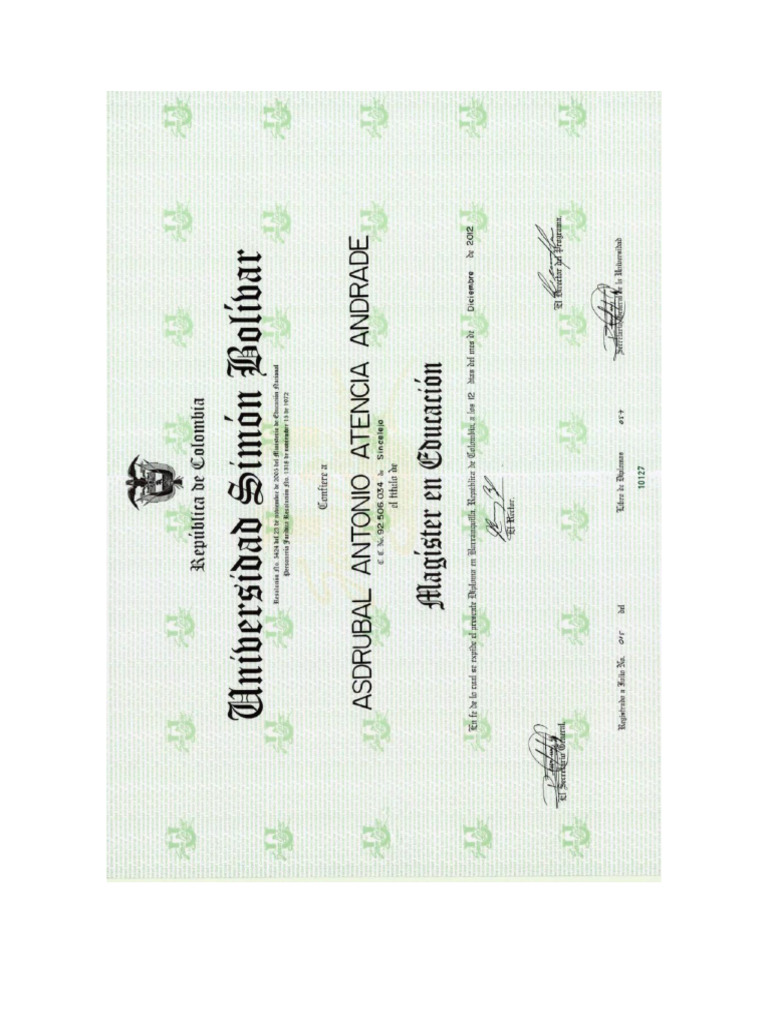 Diploma Magister - Asdrubal Atencia | PDF