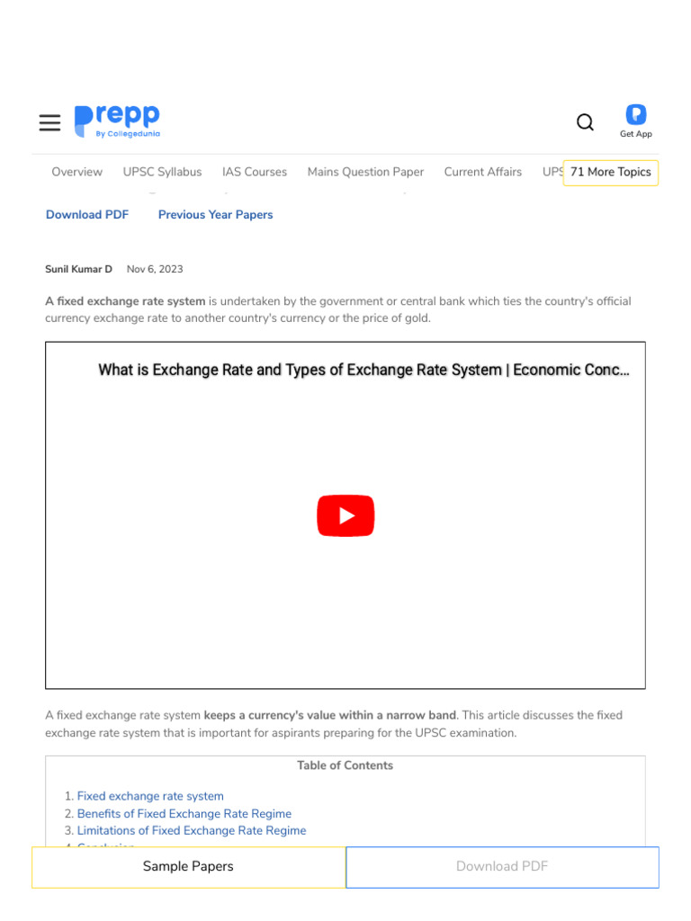 Fixed Exchange Rate System in India | PDF | Exchange Rate | Foreign ...