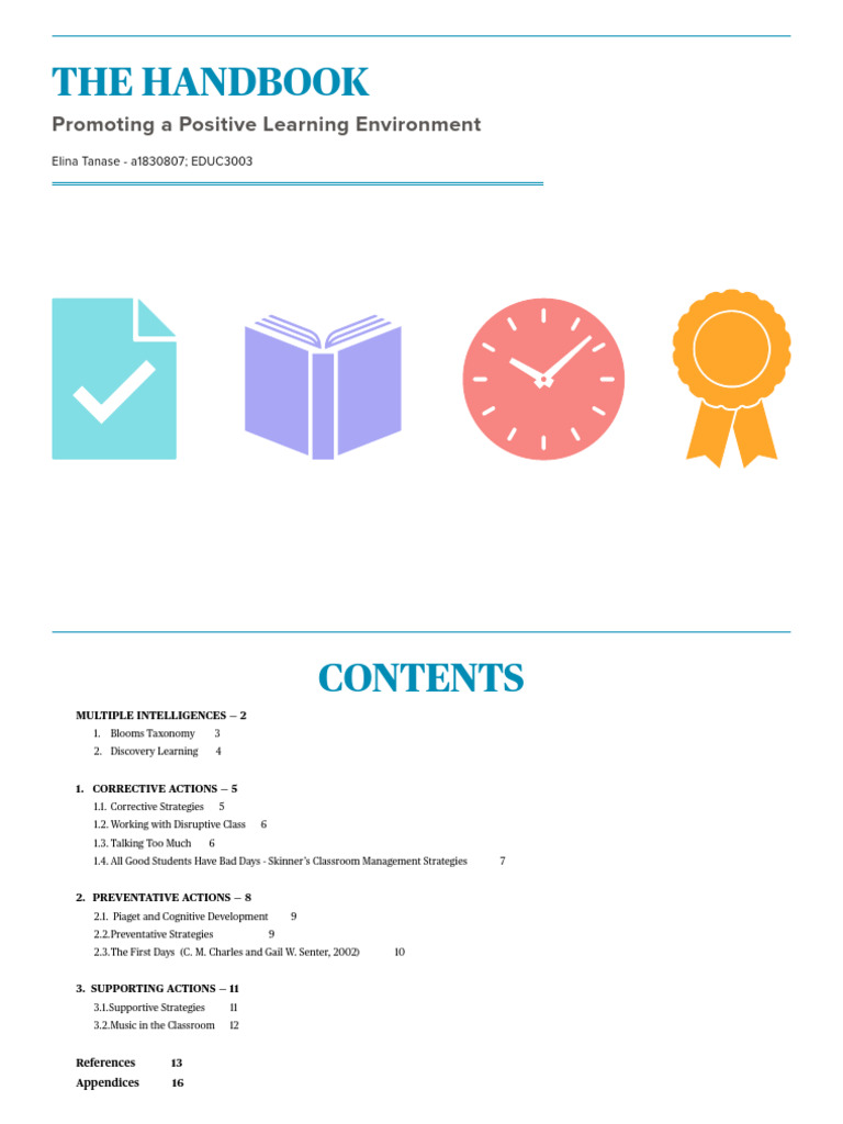 Handbook For Promoting APositive Learning Environment | PDF | Reinforcement | Learning