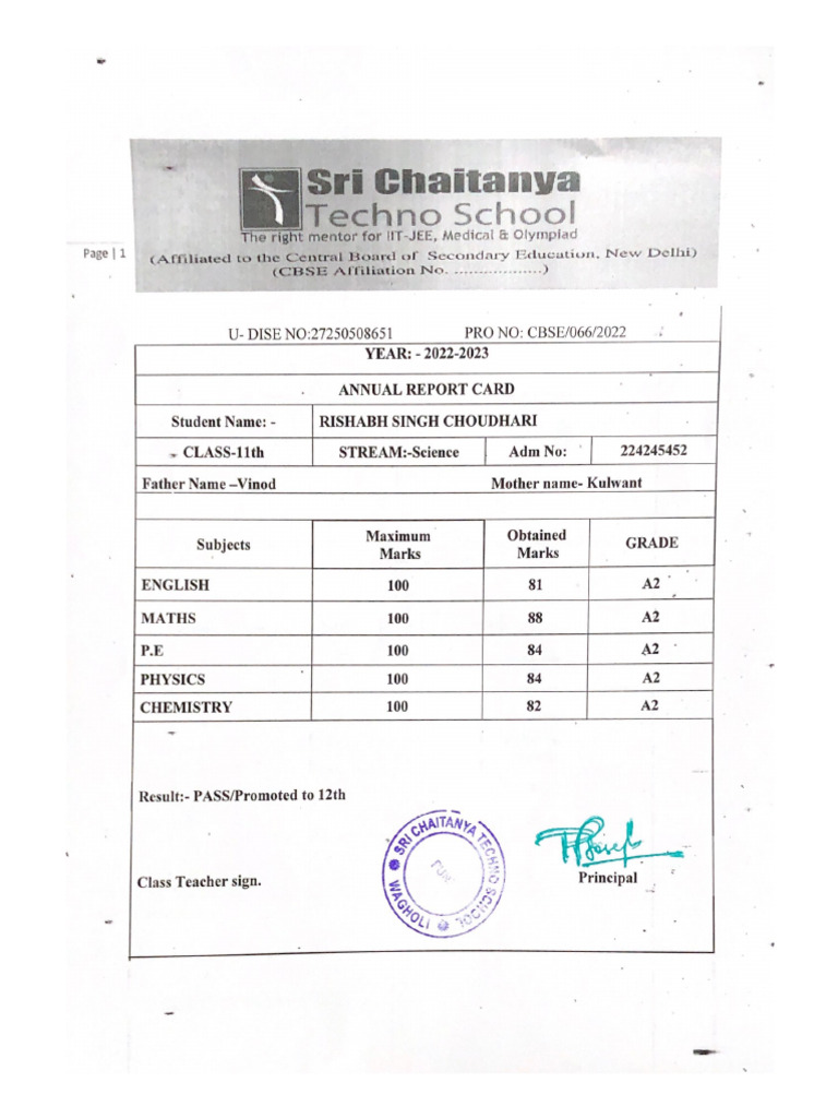 11th Grade Transcript | PDF
