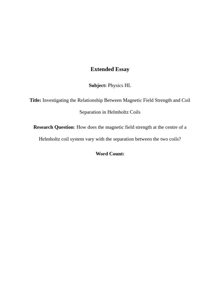IB PHYSICS EE Draft 1.2 Commented | PDF | Magnetic Field ...