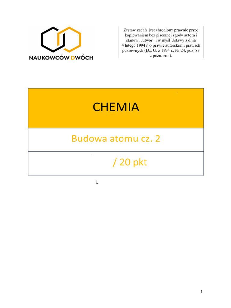Budowa Atomu Cz. 2 | PDF