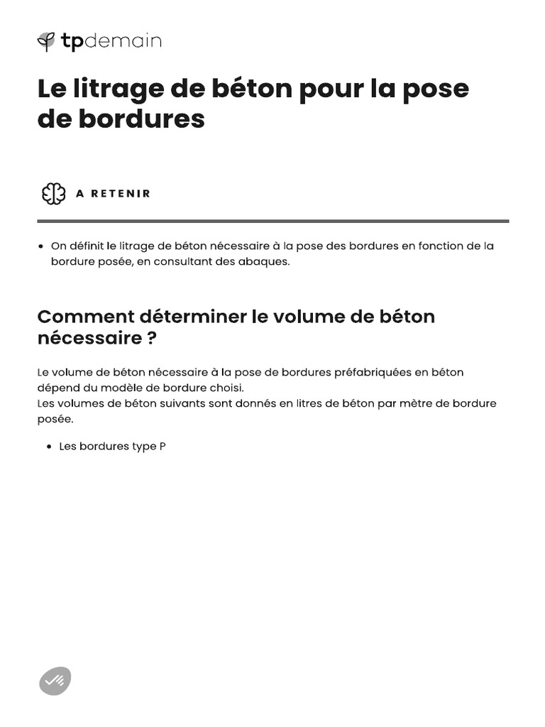 Volume beton pose bordures | PDF
