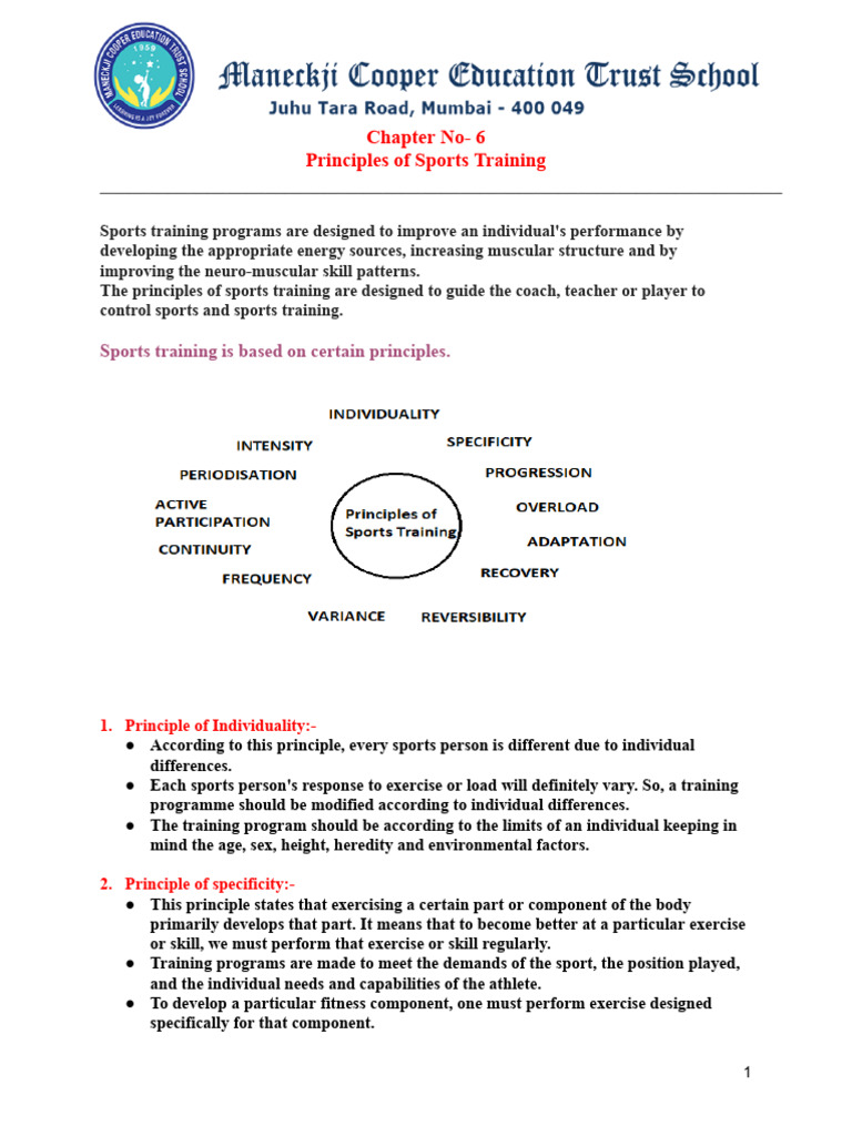 Chap6 Principles of Sports Training | PDF | Strength Training ...