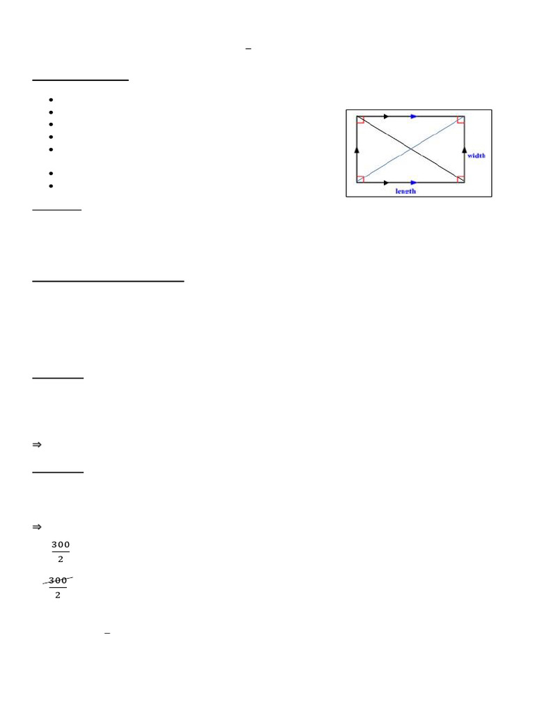 Handout and Qs of RECTANGLE | PDF | Rectangle | Length