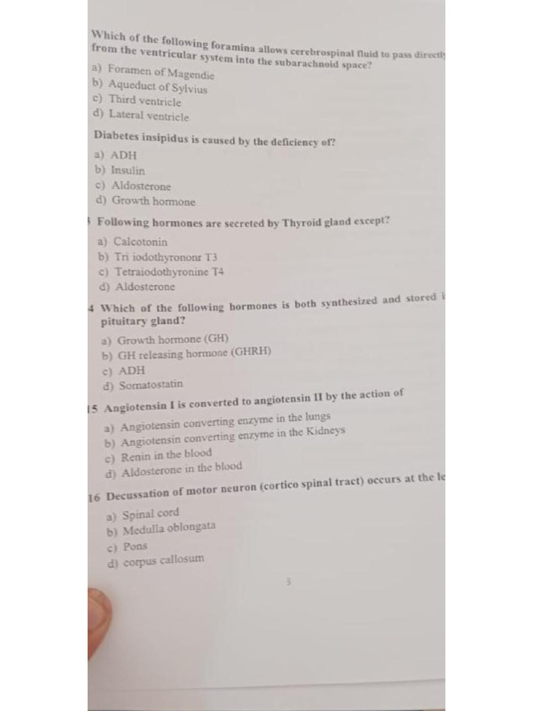 Bumhs Physio 2nd Year Past Paper | PDF