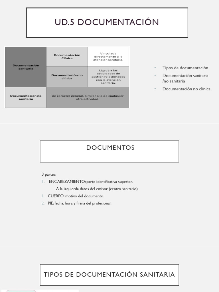 Ud.5. Documentación | PDF | Hospital | Cuidado de la salud
