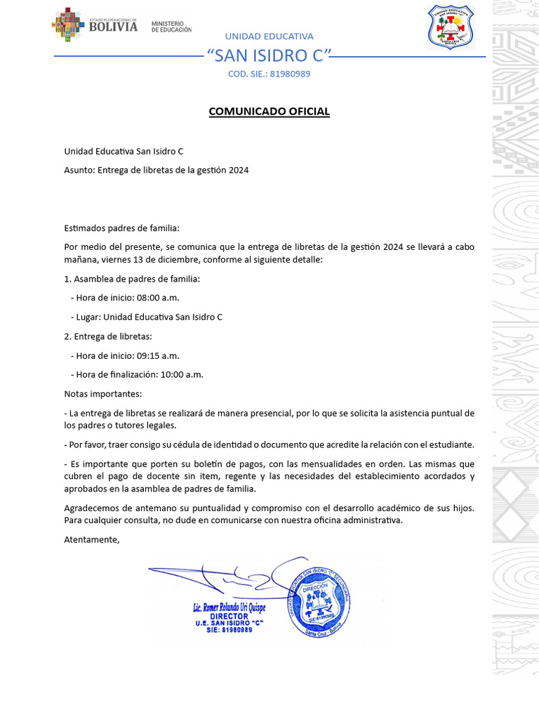 Comunicado A PPFF 2024 | PDF