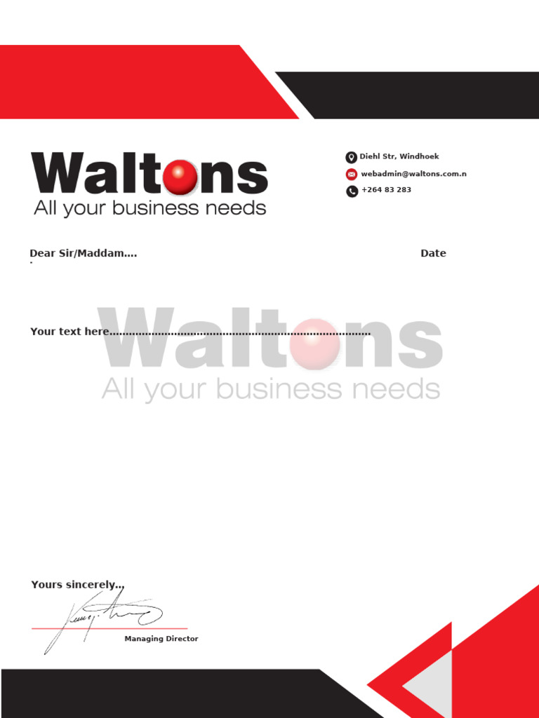 Waltons Letterhead | PDF