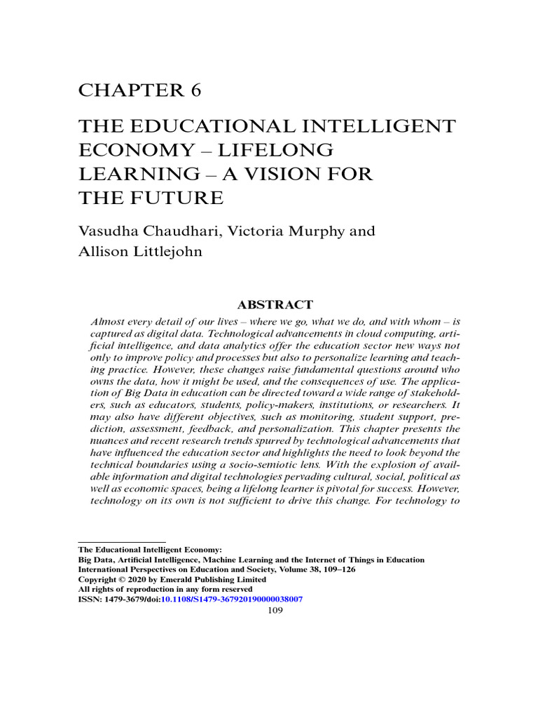 The Educational Intelligent Economy - Lifelong Learning - A Vision For ...