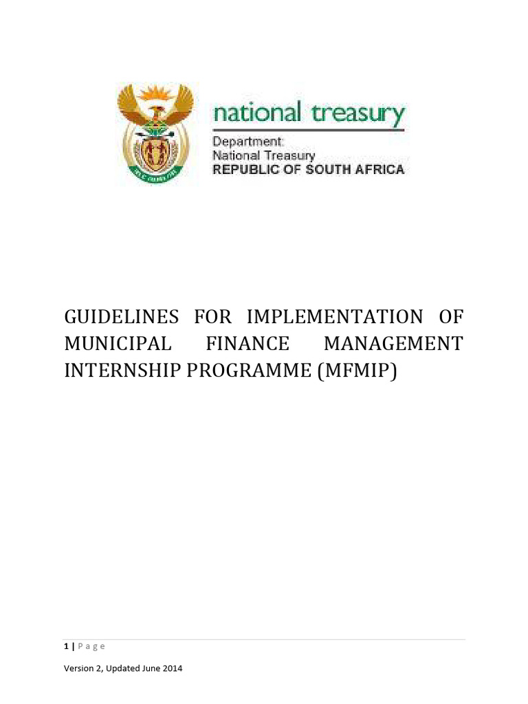Municipal Finance Management Intern Programme Guidelines | PDF ...