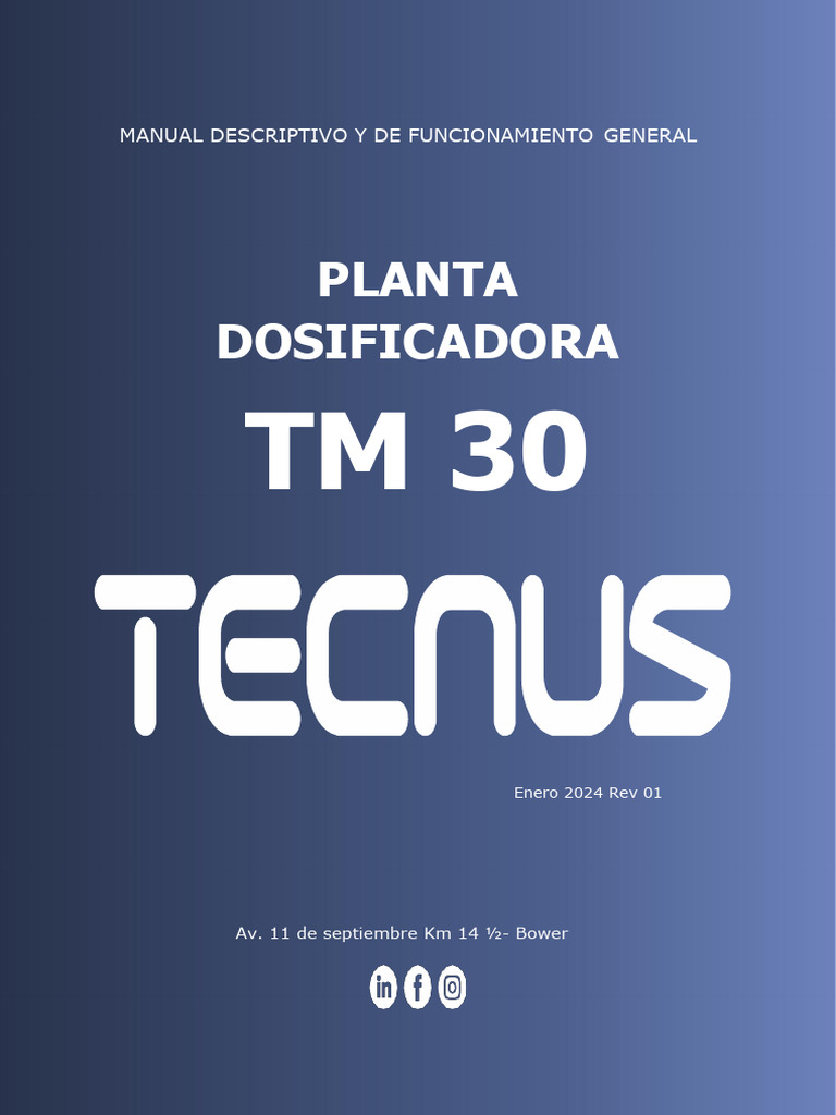 Manual Planta Dosificadora TM 30 | PDF | Hormigón | Litro