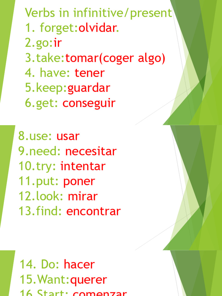 Verbs in Infinitive | PDF