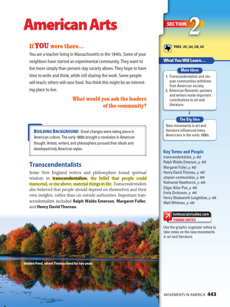 Chapter 14 Section 2 Reading | PDF | Transcendentalism | Romanticism