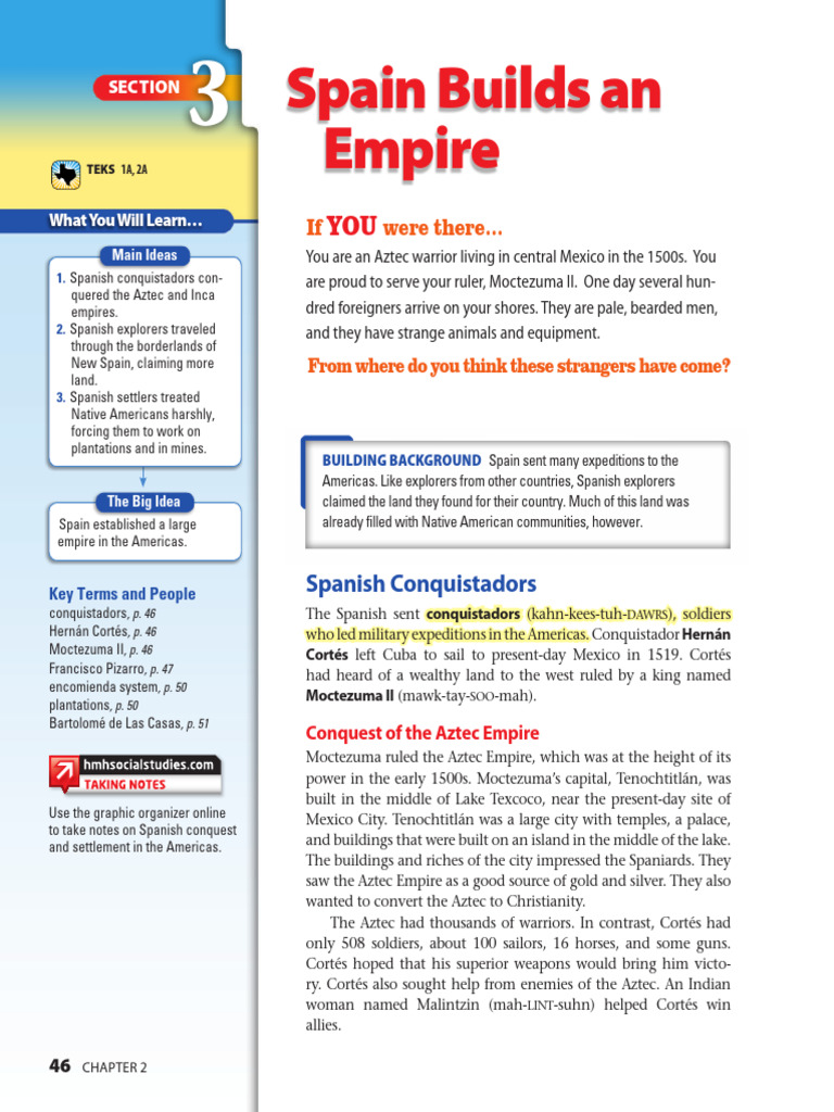 Chapter 2 Section 3 Reading | PDF | Spanish Colonization Of The ...