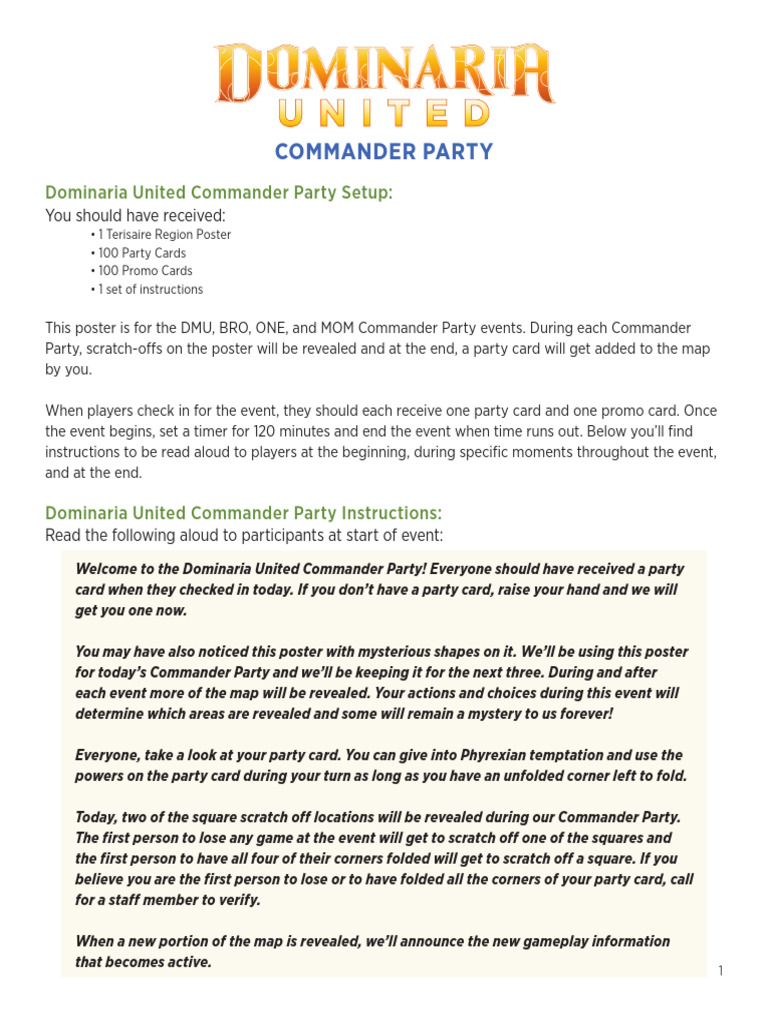 Dominaria United Commander Party Guide | PDF | Gaming
