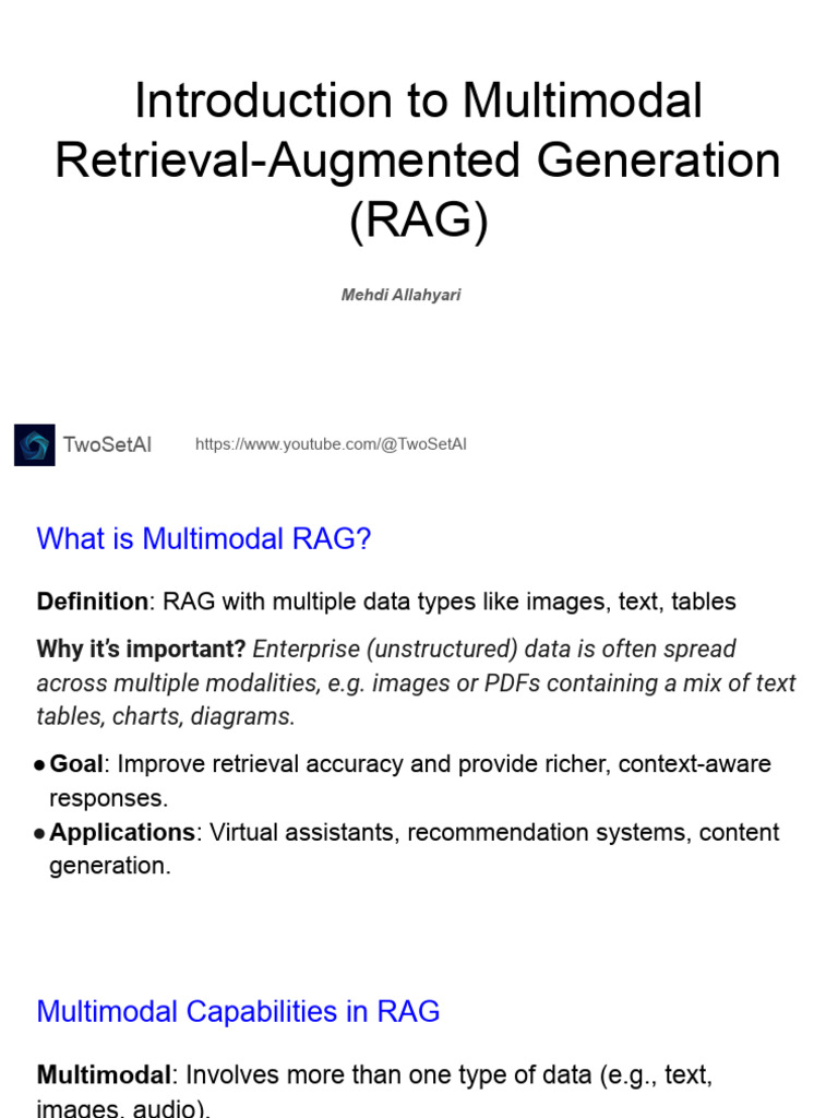 Introduction To Multimodal RAG | PDF | Computer Science | Computing