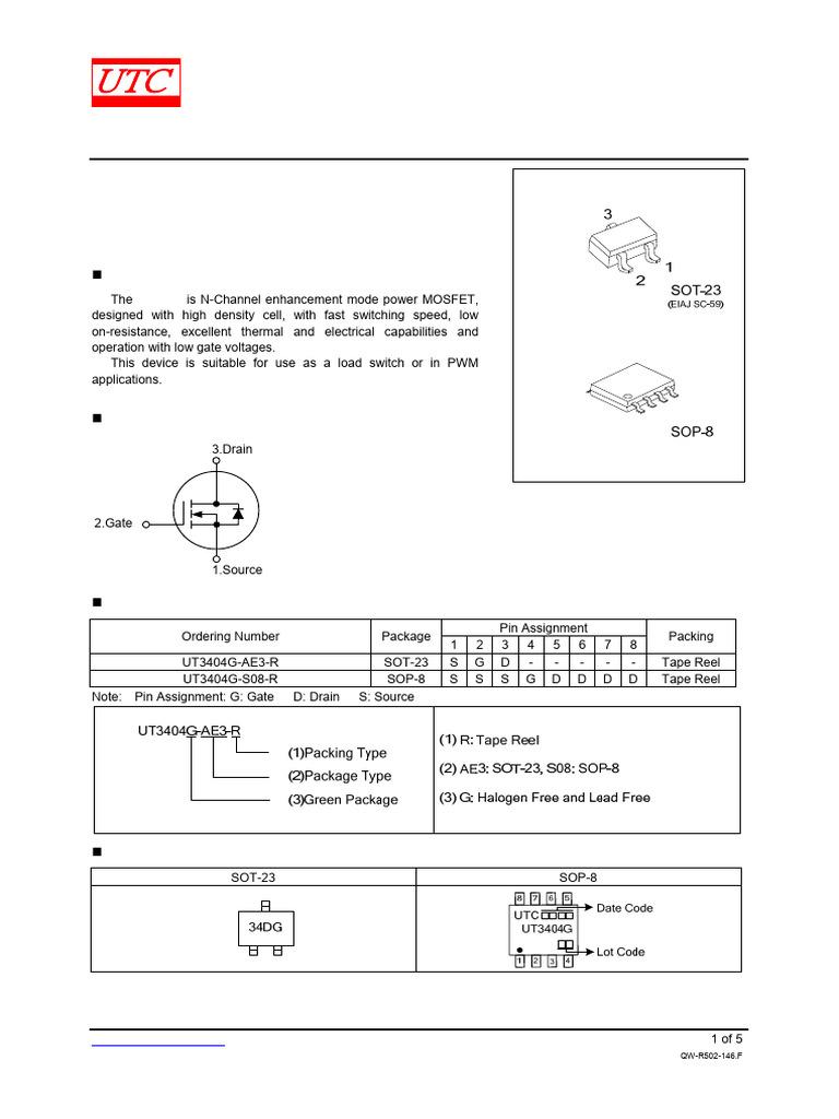 Ds 34 DG | PDF | Field Effect Transistor | Mosfet