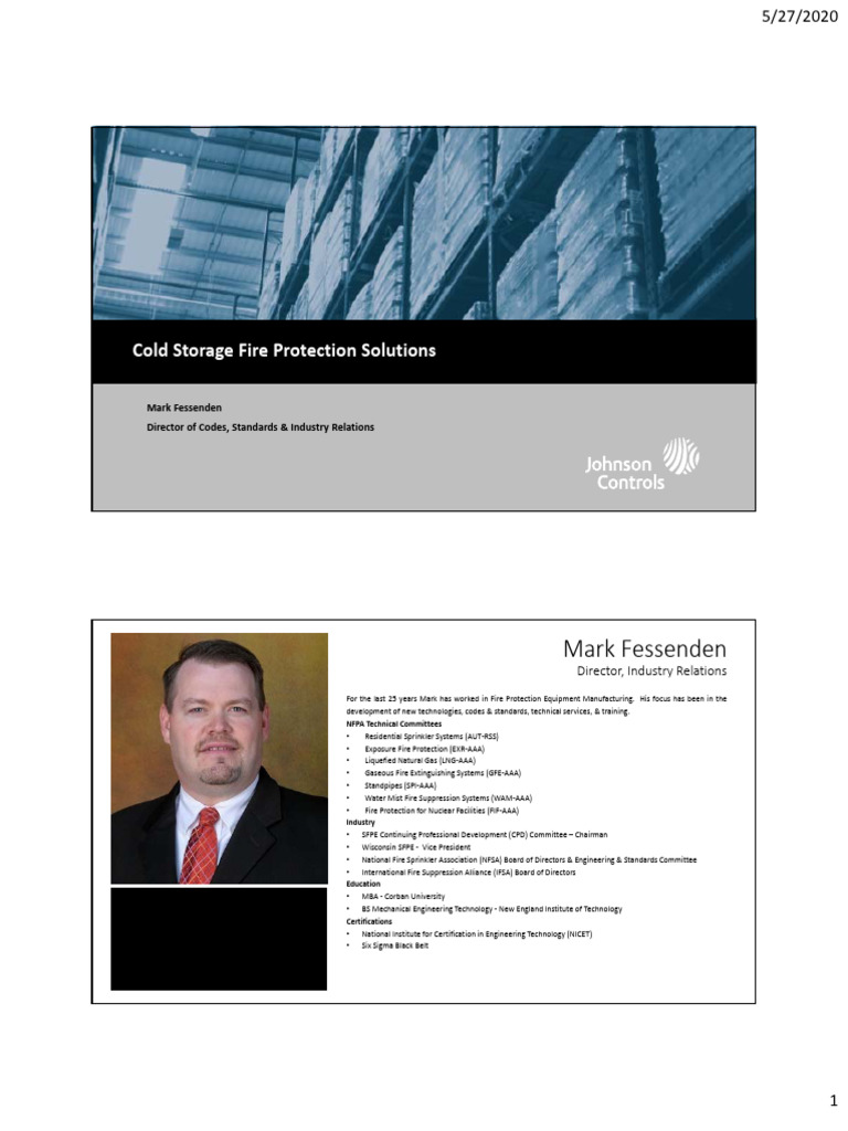 Challenges of Cold Storage Fire Protection - MNSFPE 20200527 | PDF ...