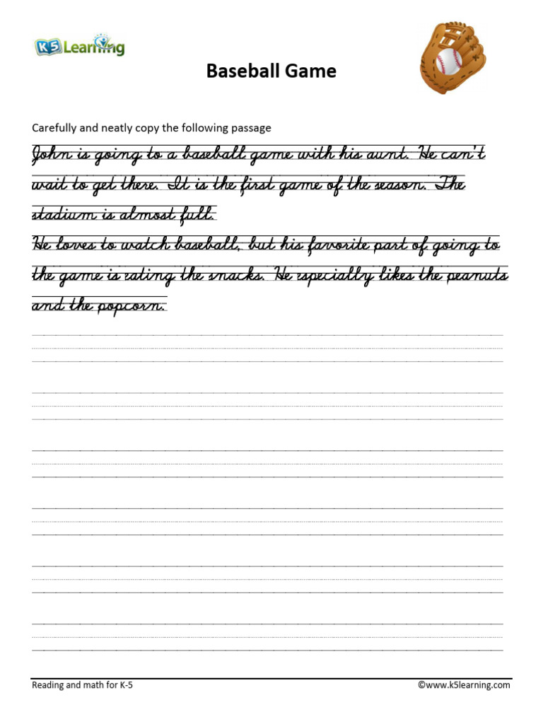 K-5 Reading & Math: Baseball Game | PDF