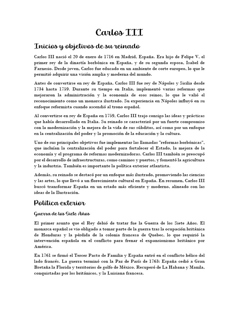 Carlos III | PDF | Imperio español