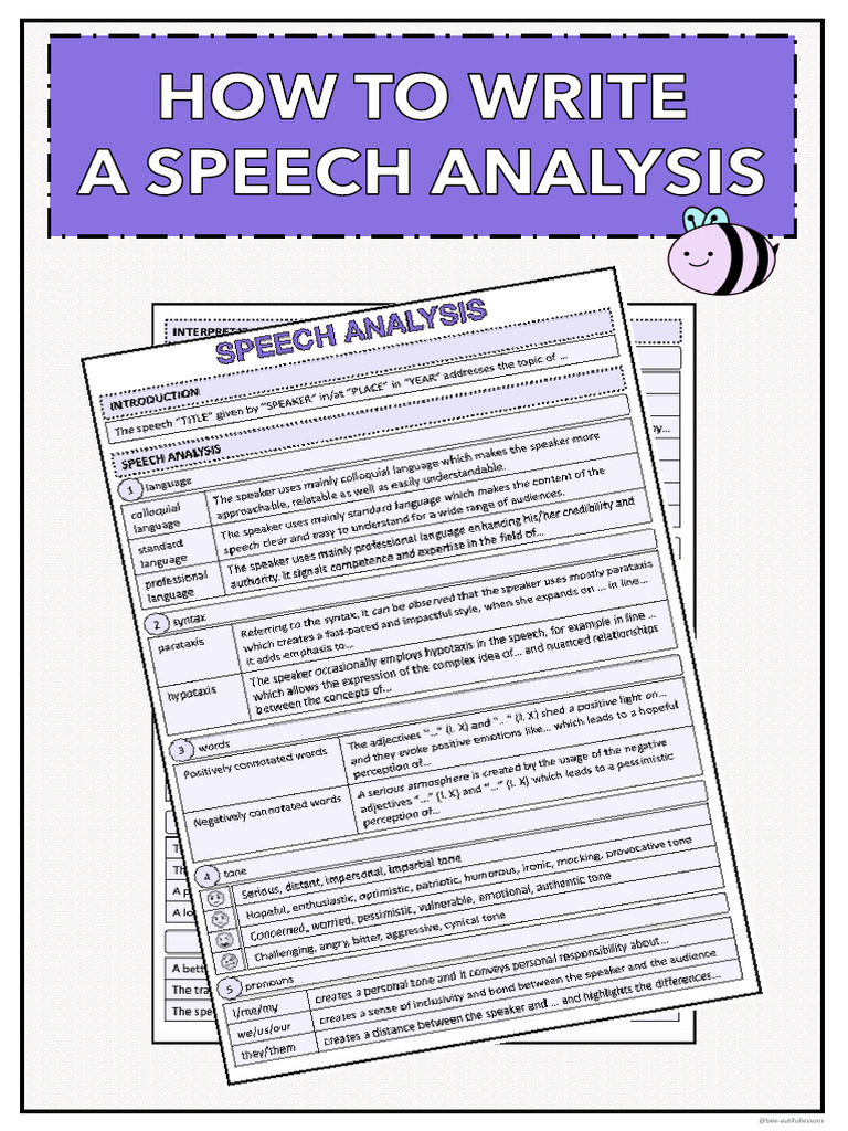 How To Write A Speech Analysis | PDF | Speech | Human Communication