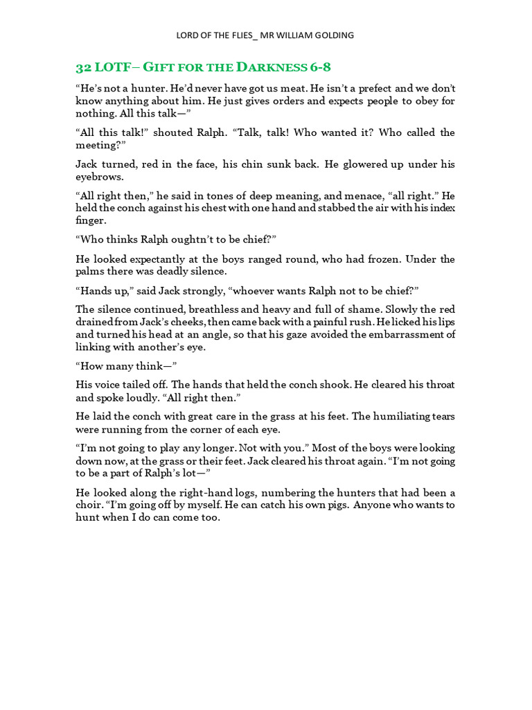 Lotf Gift For The Darkness | PDF