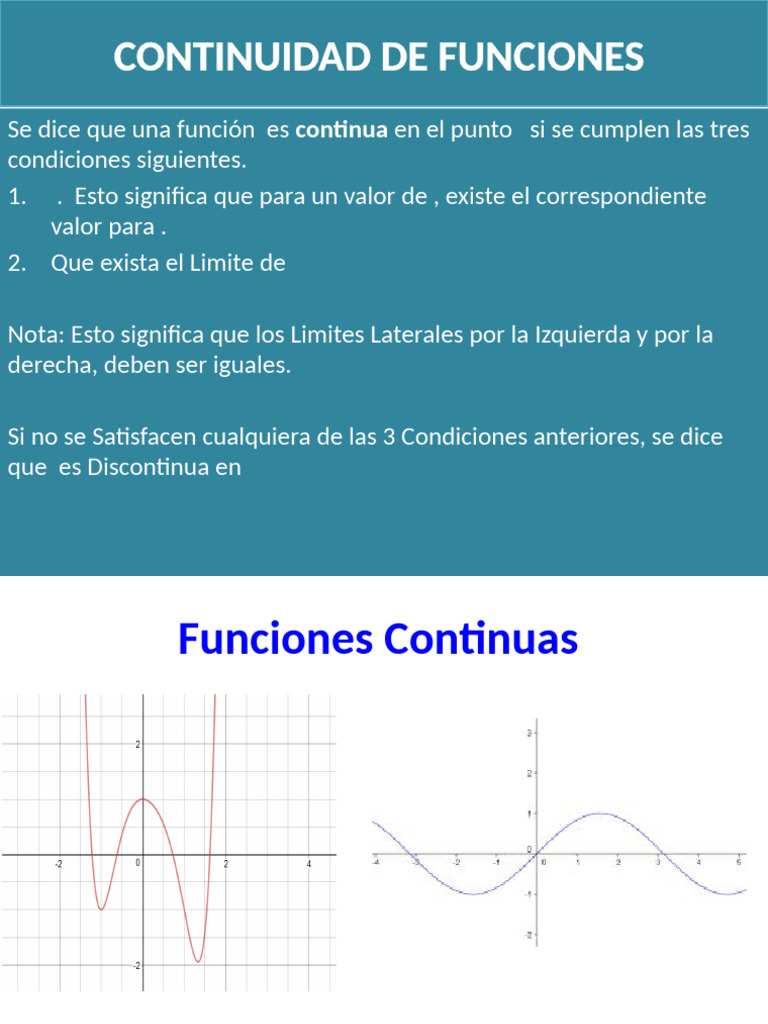 CONTINUIDAD Ingenierias | PDF | Función continua | Función (Matemáticas)