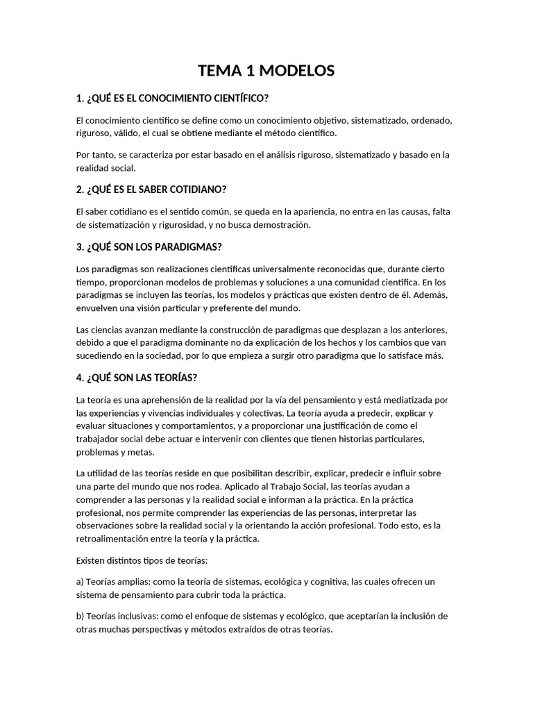wuolah-premium-TEMA-1-MODELOS | PDF | Teoría | Trabajo Social