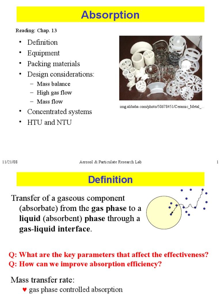 Gas Absorption | PDF | Particulates | Aerosol