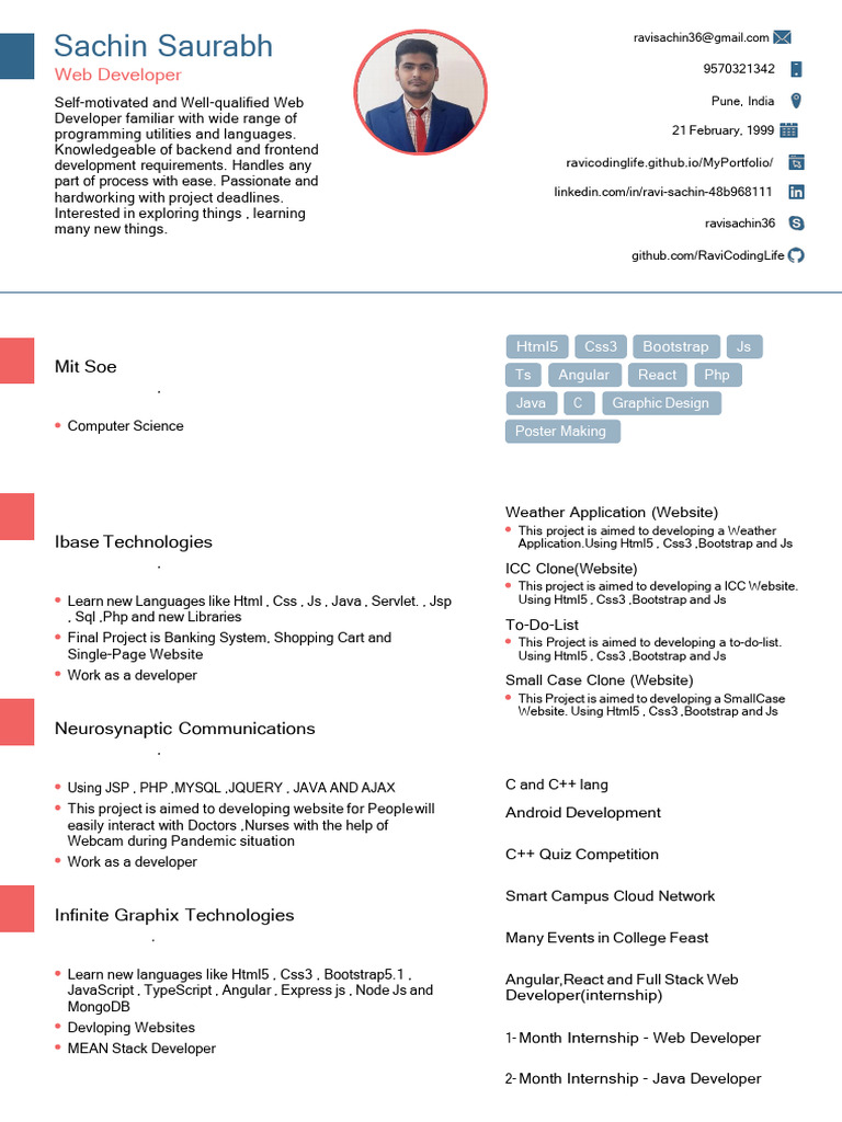 Professional Resume | PDF | Bootstrap (Front End Framework) | Html5