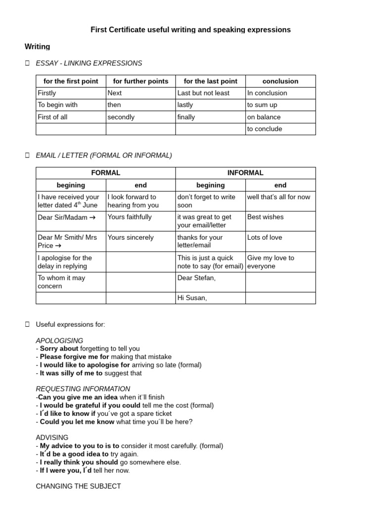 First Certificate Useful Tips 2 | PDF