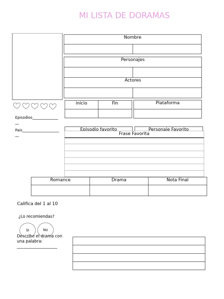 Lista de Doramas y Recomendaciones | PDF