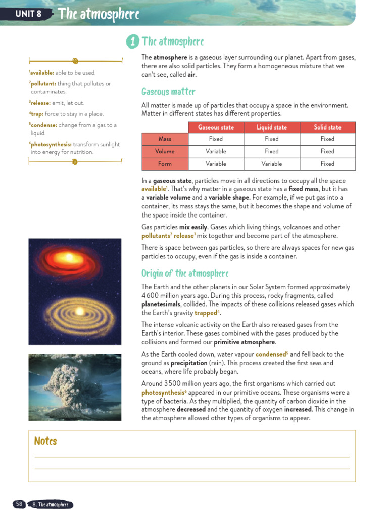 Unit8 Atmosphere Passnotes | PDF | Atmosphere Of Earth | Atmosphere