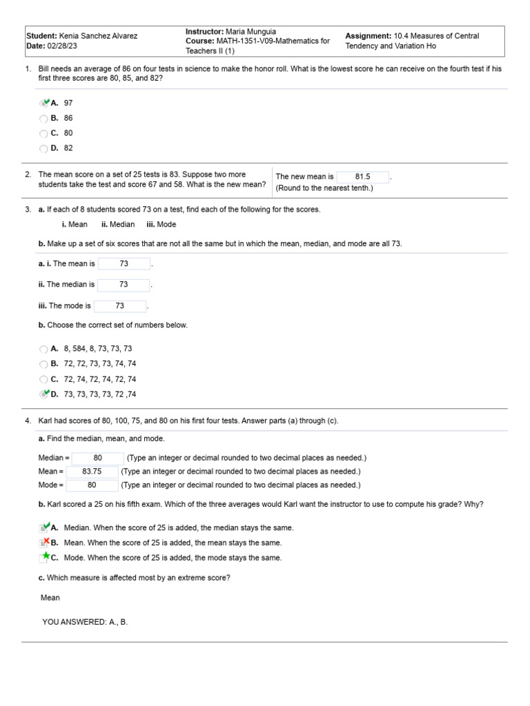 Central Tendency and Variability in Statistics | PDF | Variance ...
