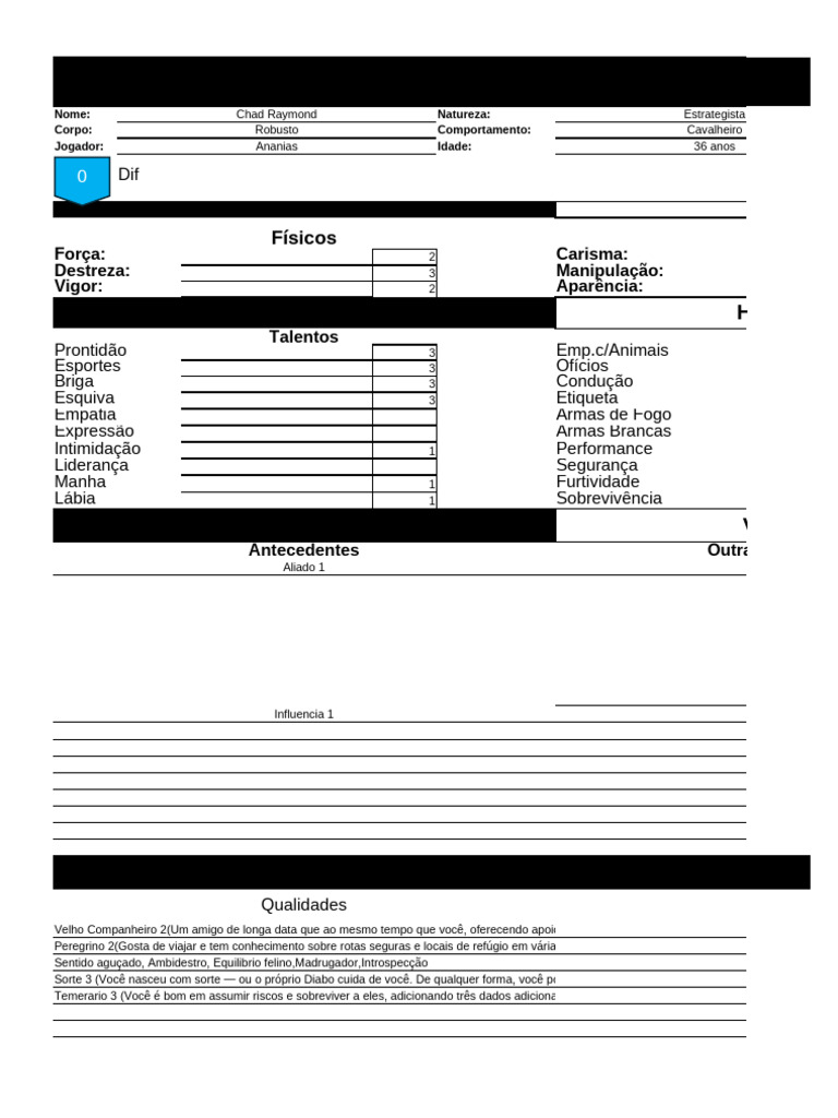 Chad Raymond Ficha Continental | PDF